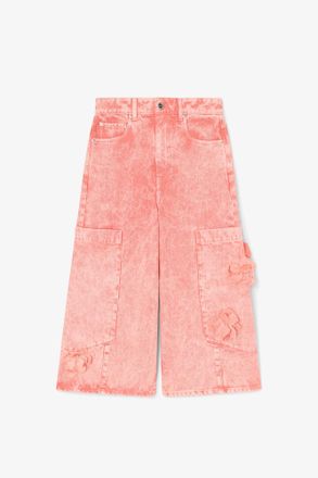 Ganni Lantana Verk&uuml;rzte Baggy-Jeans aus Denim in Rosa Bio-Baumwolle - Gr&ouml;&szlig;e 24W/33L