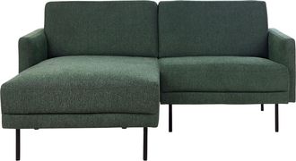 Beliani 2-Sitzer Ecksofa mit hohen Metallbeinen gr&uuml;n rechtsseitig Glamour Modern Breda