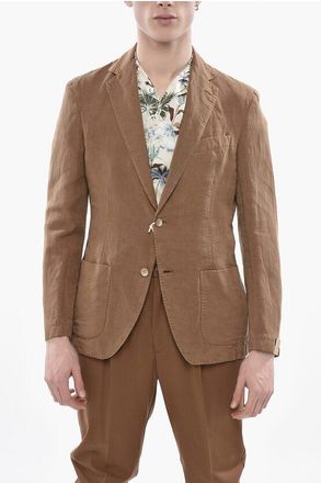 Altea Mixed-Linen Blazer TITO with 2 Patch Pockets size 50