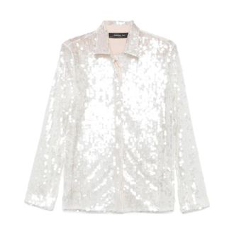 Federica Tosi Silbernes Paillettenhemd mit klassischem Kragen - - Blouses & Shirts - Damen - Grau - XS