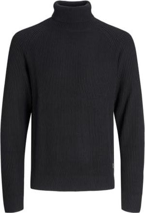 Jack & Jones Knit Roll Neck Jjpannel Aw25 Pls Pull à col roulé en Tricot, Noir, 4XL Homme