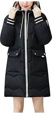 Generic Vestes pour femmes 2026 Mode V&ecirc;tements dext&eacute;rieur Manteau long rembourr&eacute; doux chaud &eacute;l&eacute;gant Poche dhiver, Noir, 4XL
