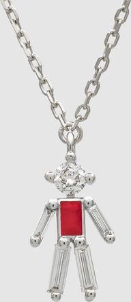 Little Ones Paris Collier Pendentif Gar&ccedil;on Argent Red Hot 45cm