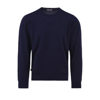 Aquascutum Extrafine Merino Sweater - - Knitwear - Herren - Blau - 2XL