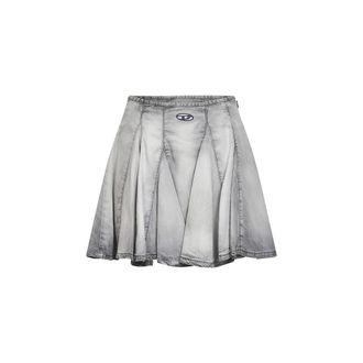 Diesel De-Spiki Oval-Logo Falten-Minirock - - Skirts - Damen - Grau - W26