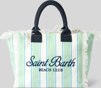 MC2 Saint Barth Shopper mit Label-Print und Fransen Modell VANITY