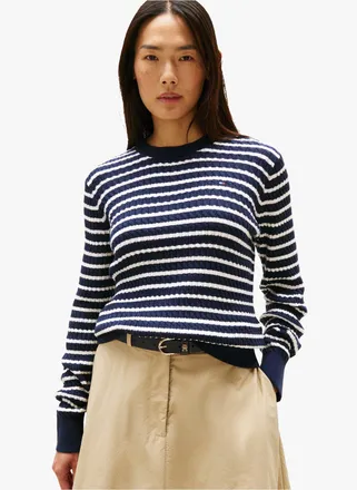 Tommy Hilfiger Pull torsad&eacute; en coton