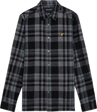 Lyle & Scott Hemd f&uuml;r Herren, Mit Schnur, Lang&auml;rmlig (Samtschwarz/Wei&szlig;)