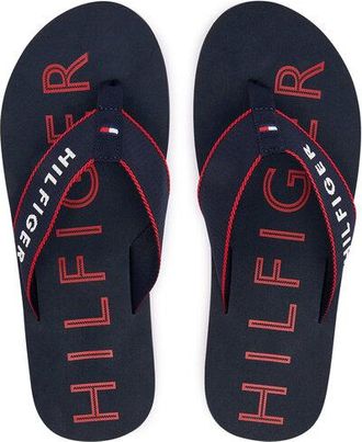 Tommy Hilfiger Zehentrenner Sporty Hilfiger Beach Sandal FM0FM05913 Dunkelblau