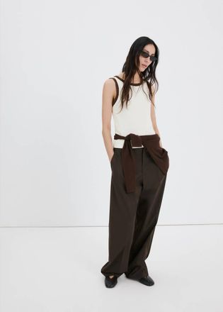 Mango Top finitions festonn&eacute;es &eacute;cru - Femme - XXS - MANGO