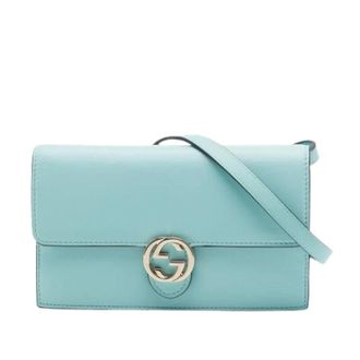 Gucci Portefeuille &agrave; cha&icirc;ne Pre-owned - Femme - Pre-owned - Bleu - Taille: ONE Size