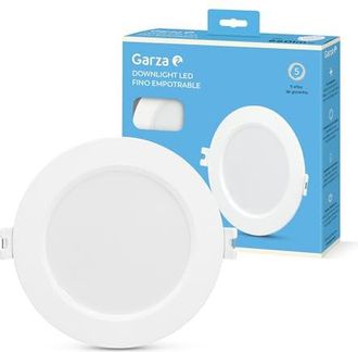 Garza LED-Einbaustrahler, rund, extraflach, 12 cm, 6 W, 4000 K, neutrales Licht, 660 lm, 30.000 h, IP20, Weiß, energiesparend, 80%