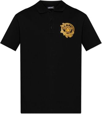 Versace Polo mit Patch - - Tops - Herren - Schwarzk - S