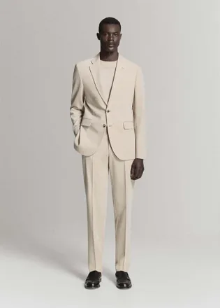 Mango Pantalon costume Mil&aacute;n slim-fit beige - Homme - 38 - MANGO MAN