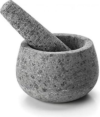 Lacor 60517 Mörser Und Stampfe Der Granit, Stein, grau, 12 x 12 x 8 cm