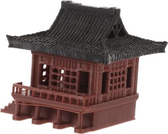 PartyKindom Realistisches Miniatur Landschafts Pavillon Aquarium Ornament Statue Kompakte Gartendekoration für Aquarium und Bonsai Fischbecken Zubehör