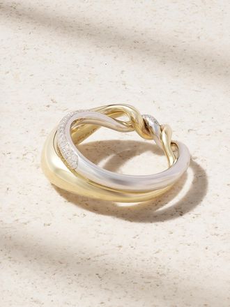 Yvonne Léon Ring Aus 9 Karat Gelb- Und Weißgold Mit Diamanten