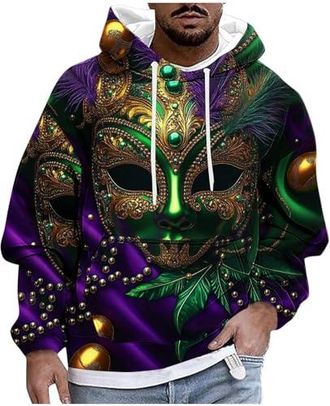 Generic Costume de carnaval - Sweat &agrave; capuche pour homme - Avec impression amusante - Coupe droite - Pull &agrave; capuche tendance - Coupe ample - Confortable - Man