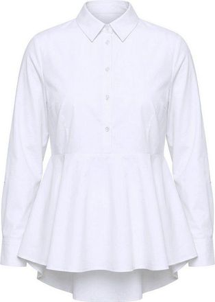 Miamoda Longbluse Popeline-Bluse A-Linie Sch&ouml;&szlig;chen Langarm