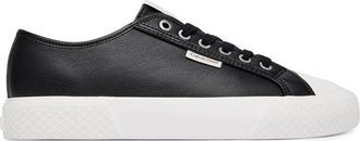 Calvin Klein Sneakers aus Stoff Calvin Klein Vulc Lace Up Low Lth HW0HW03077 Schwarz
