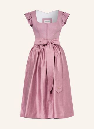 Alpenherz Alpenherz Dirndl Marie Mit Leinen Und R&uuml;schen rosa