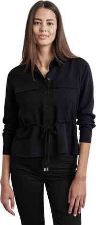 Street One Damen A345127 Bluse Mit Tunnelzug, Schwarz, 44 EU