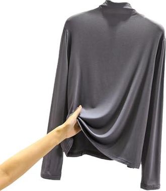 Generic sous Pull Femme Haut Thermique Femme sous Pull Thermique Femme Doux Glamour Top Thermique en Velours Allemand Seamless Uni &Eacute;pais Moulant Et Ultra Chau