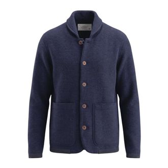 Bl'ker Blker - Veste Phill en laine bouillie - Homme - Pulls - Bleu - Taille: XL