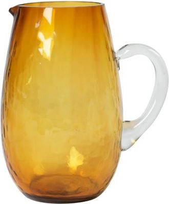 Broste Copenhagen Broste Copenhagen Hammered Krug aus Mundgeblasenem Glas in der Farbe Amber 2L, Ma&szlig;e: 14cm x 14cm x 22cm, 14496204
