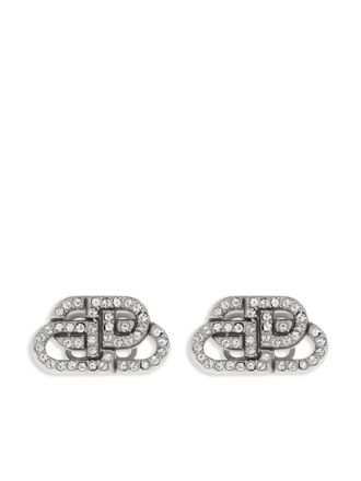 Balenciaga puces doreilles &agrave; logo - Argent