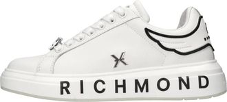 John Richmond Femme, Chaussures, Blanc, Taille: 39 EU Baskets en cuir et similicuir