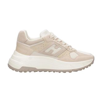 Hogan Femme, Chaussures, Beige, Taille: 37 EU Baskets Beige en Daim avec Memory Foam