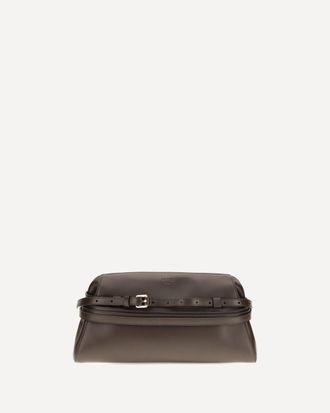 Moschino Leather Clutch with buckle detail Female UNI