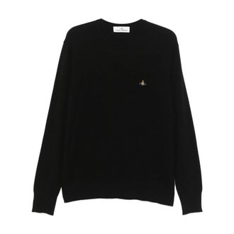 Vivienne Westwood Schwarzer Signature Orb Logo Stickerei Pullover - - Knitwear - Herren - Schwarzk - S