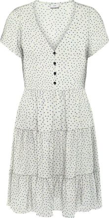 Jacqueline de Yong Damen Viskose Kleid JDYSezen Life Kurzarm-Sommerkleid mit Herzen Knielang 15351568 Cloud Dancer/Blue Indigo Hearts XXL