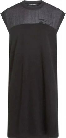Karl Lagerfeld Femme, Robes, Noir, Taille: 42 FR Signature T-Shirt Dress