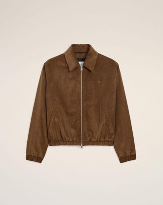 Ami Ami Paris - Blouson marron rembourr&eacute; en velours de coton Ami de Coeur Marron Chocolat - Taille : XXL - pour Homme