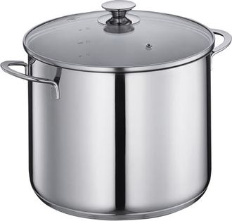 Küchenprofi Suppentopf CAPRI, Ø 26 cm, Edelstahl, 10L, mit Innenskala und Sicherheitsglas-Deckel mit Dampfloch, starker Mehrschichtboden, ideal für große Portione