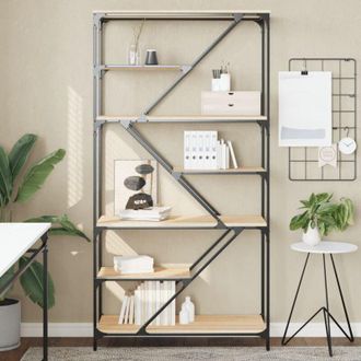 vidaXL Biblioth&egrave;que ch&ecirc;ne sonoma 91x36x176 cm bois ing&eacute;nierie et acier