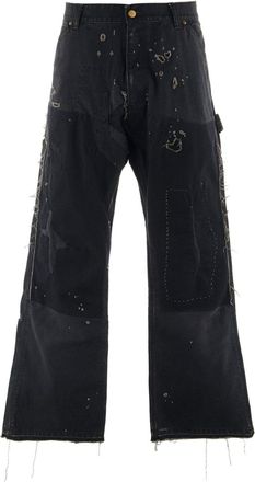 Saint Mxxxxxx Weite Jeans im Distressed-Look - Schwarz