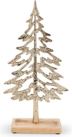 Riffelmacher & Weinberger Riffelmacher Tannenbaum Aufsteller Gold | Aluminium | 16,5x32,5 cm | Weihnachtsdeko Figur modern edel | Tischdeko Fensterbrett Winter | 15836