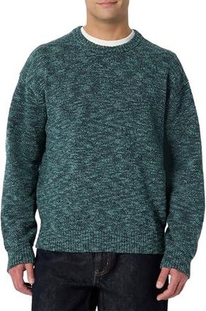 Amazon Essentials Pull Épais à Col Rond Multicolore, Coupe Décontractée Homme, Dark Teal Green Chiné, XXL