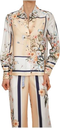Liu Jo Femme, Blouses et Chemises, Multicolore, Taille: 40 FR Printed Twill Shirt