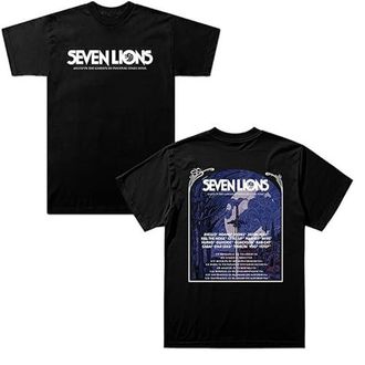 Generic Seven Lions Merch 2026 Stars Tour T-shirt d&eacute;t&eacute; Mode D&eacute;contract&eacute; Y2K T-shirt &agrave; manches courtes Sport Unisexe Top, Noir, 4XL