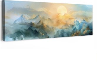 MuchoWow &copy; Bild auf Leinwand 150x50 cm Schlafzimmer Bilder XXL Badezimmer Wand Deko Wohnzimmer Modern Wanddeko Bilderwand Geschenk Wandbilder Abstrakte Landsch