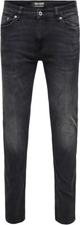 Only & Sons Onswarp Skinny One Wbd 9095 Dcc DNM Noos Jean, Noir délavé, 28W x 30L Homme