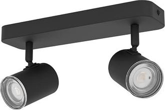 Eglo Deckenlampe Consuma 1, Spotbalken 2-flammig, Spot Deckenleuchte Badezimmer, Badlampe Decke aus Metall in Schwarz, Deckenstrahler mit GU10 Fassung, IP4