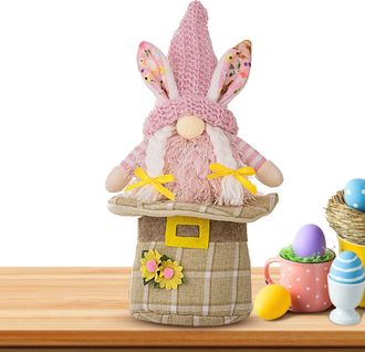 Generic Kaninchenzwerg, GNOME, Osterdekoration, Pl&uuml;schzwerg mit Hasenohren | Rustikales Spielzeug Rudolph, Gl&uuml;ck, ohne Gesicht, handgefertigt f&uuml;r die Gef&auml;llig