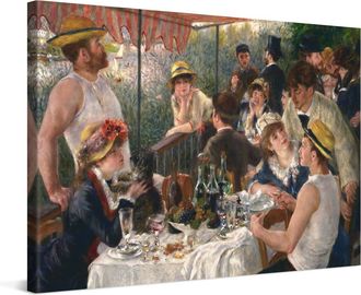 Picanova Pierre-Auguste Renoir - Luncheon of The Boating Party 60x40cm - Bild auf Leinwand - Premium Kunstdruck Auf 2cm Holz-Keilrahmen Für Schlaf- Und Wohnzim