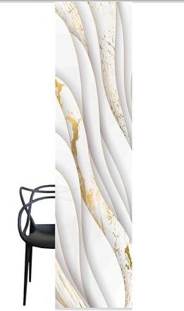 Home Wohnideen 84129 | Schiebegardine GULDO, blickdichter Dekostoff, 3D-Motiv, 245 x 60 cm (Höhe x Breite), Farbe: Gold